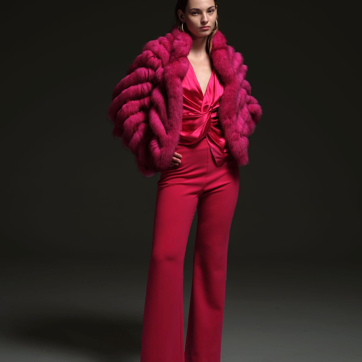 Silk Reversible Double Breasted Bomber In Hot Pink – Frances Kahn