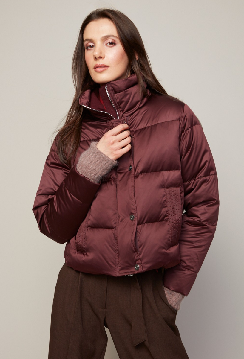 Bailey short down coat w/high collar – Frances Kahn