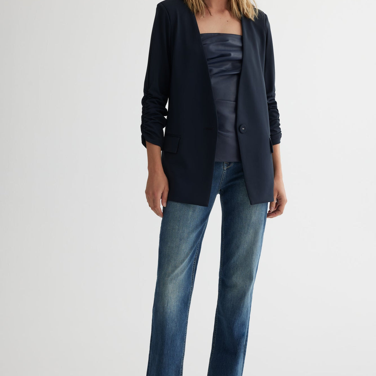 Single button no collar jacket – Frances Kahn