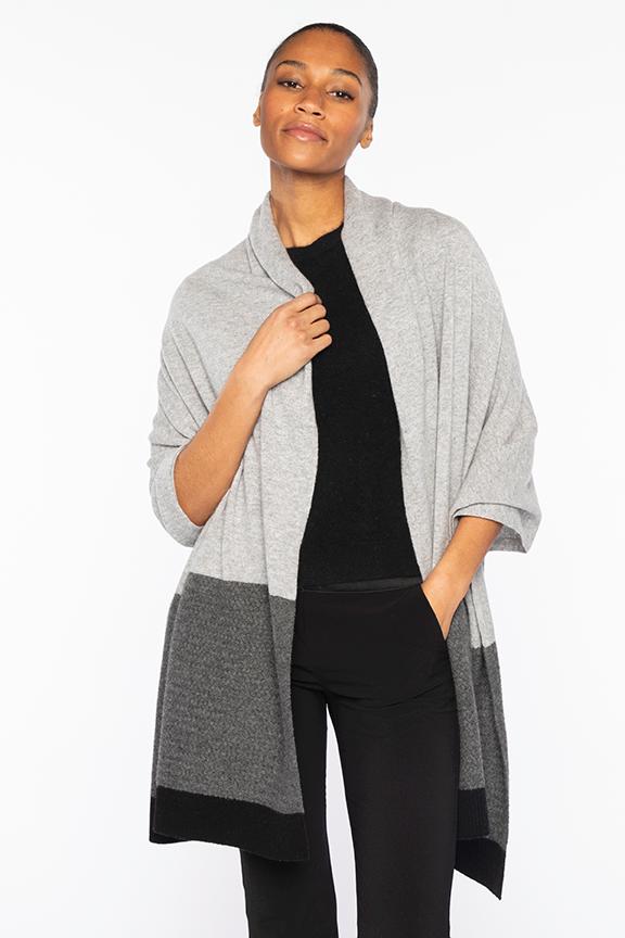 Textured Colorblock Wrap – Frances Kahn
