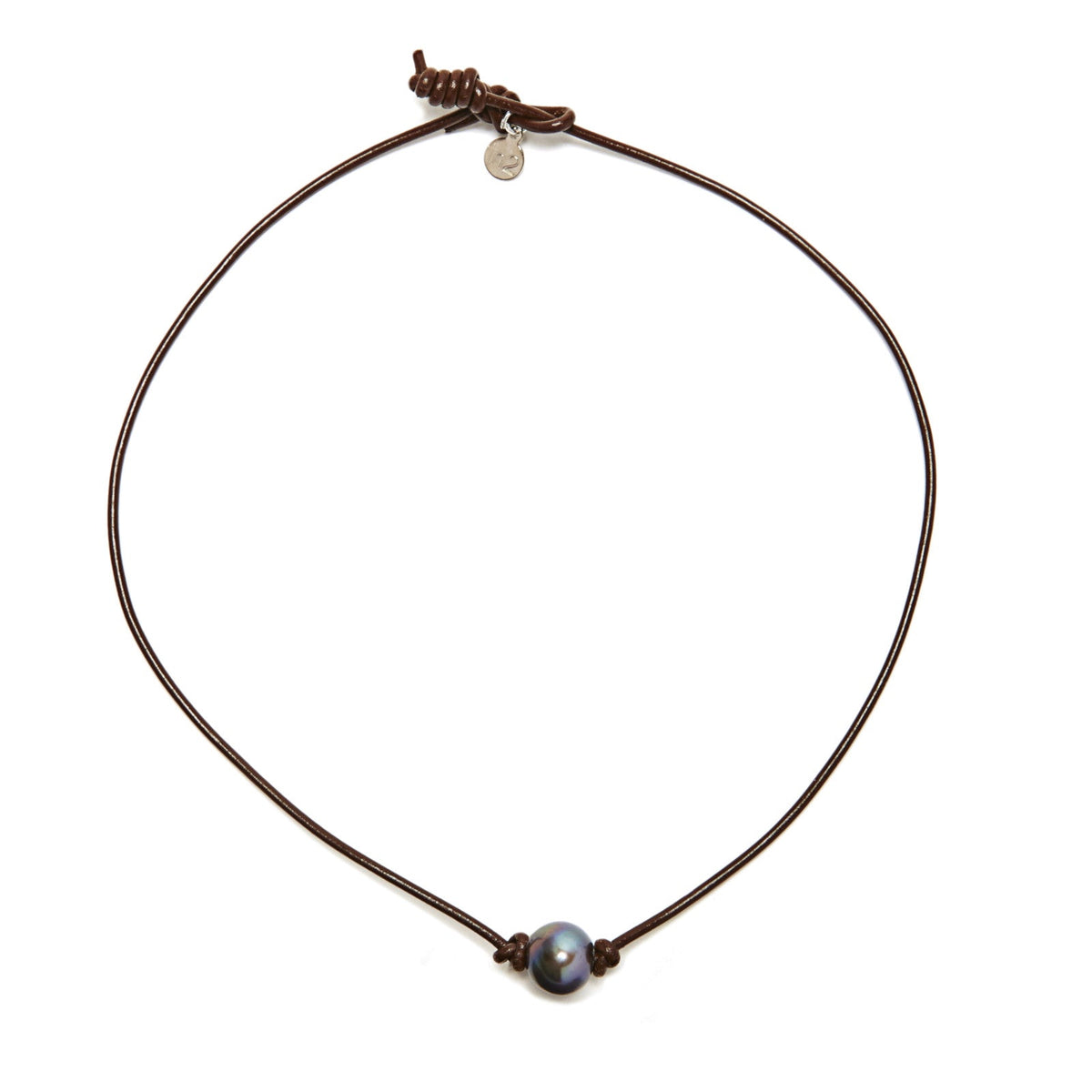 Victoria single pearl necklace - chocolate/grey – Frances Kahn